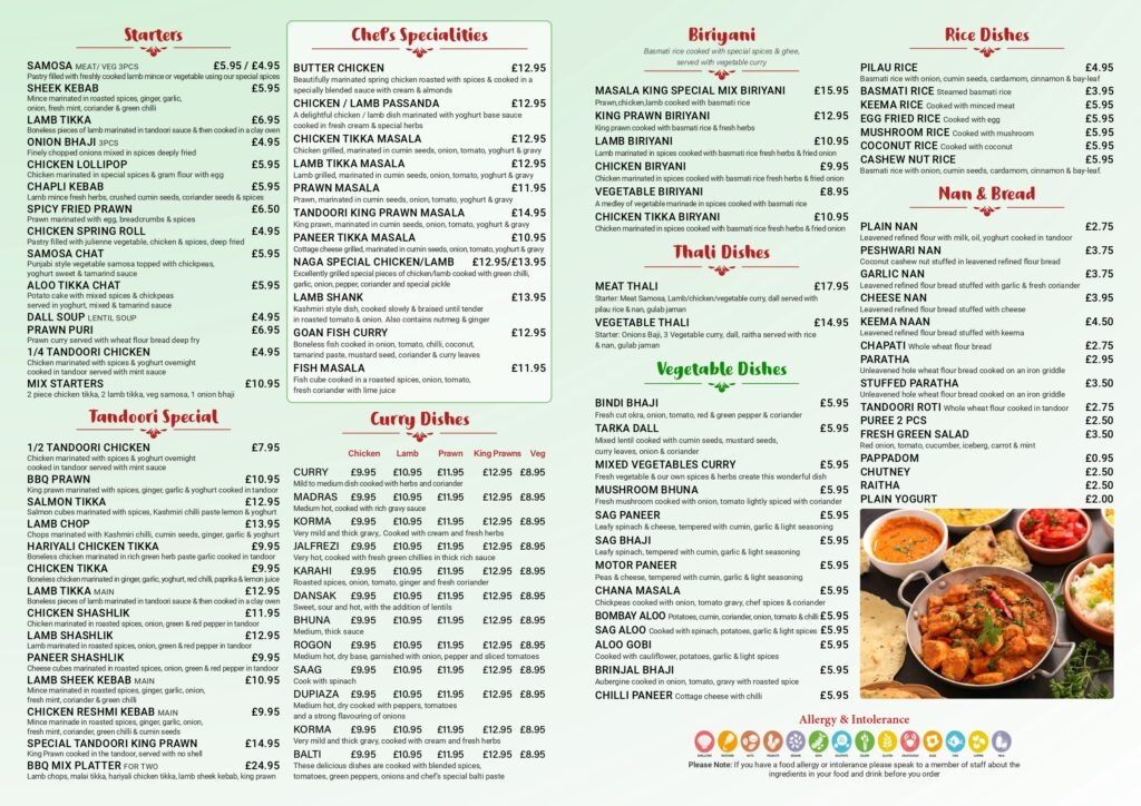 Menu – Masla King